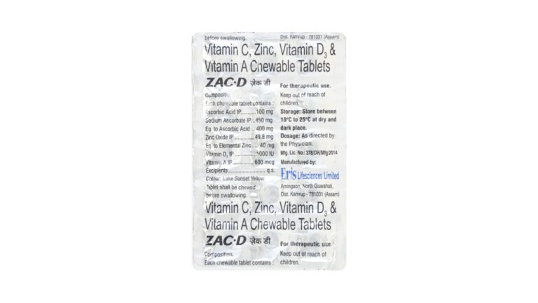Zac D Tablet composition, Uses, Dosage & Price - ArogyaOnline.in
